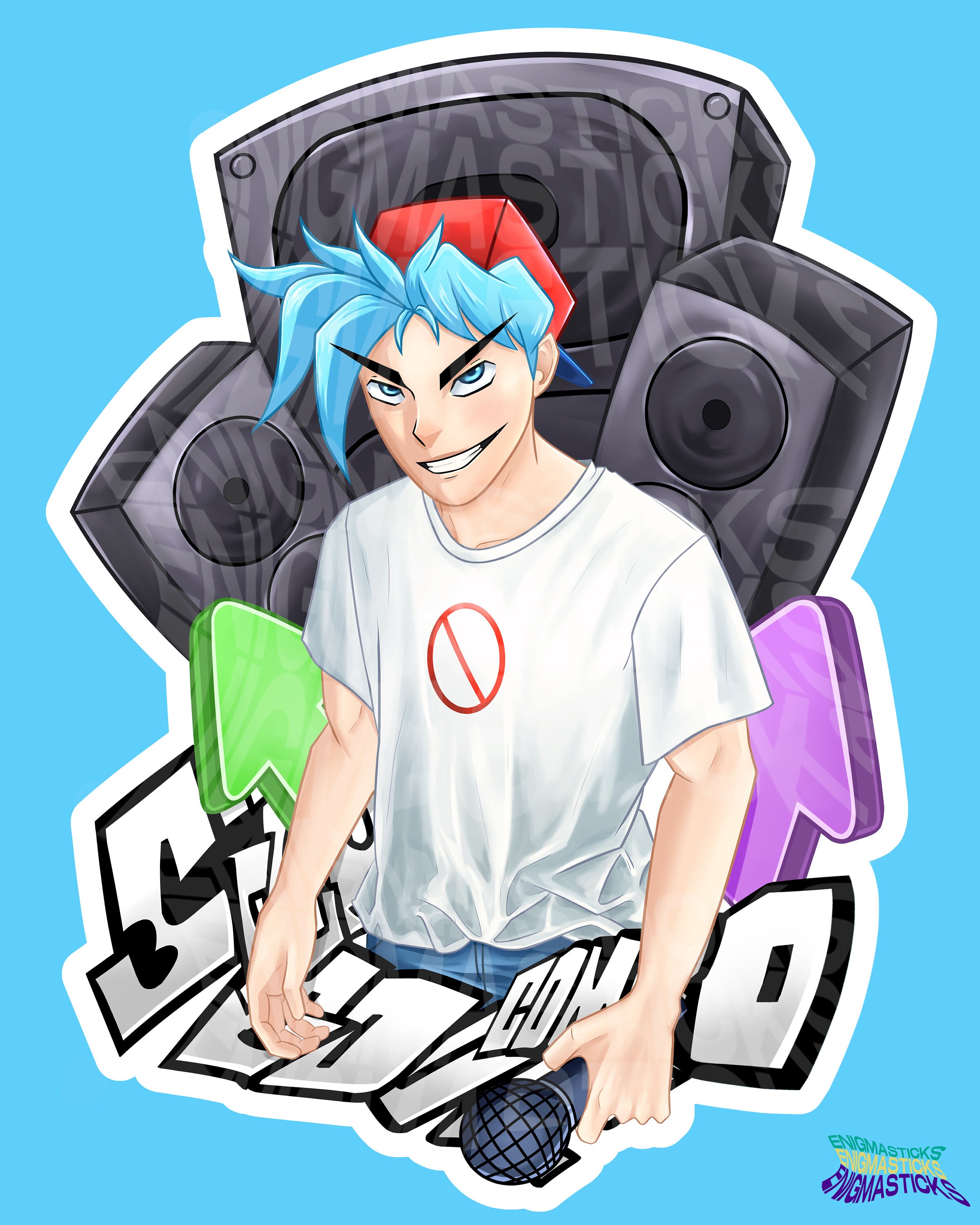 FNF Boyfriend Vinyl Sticker - Etsy