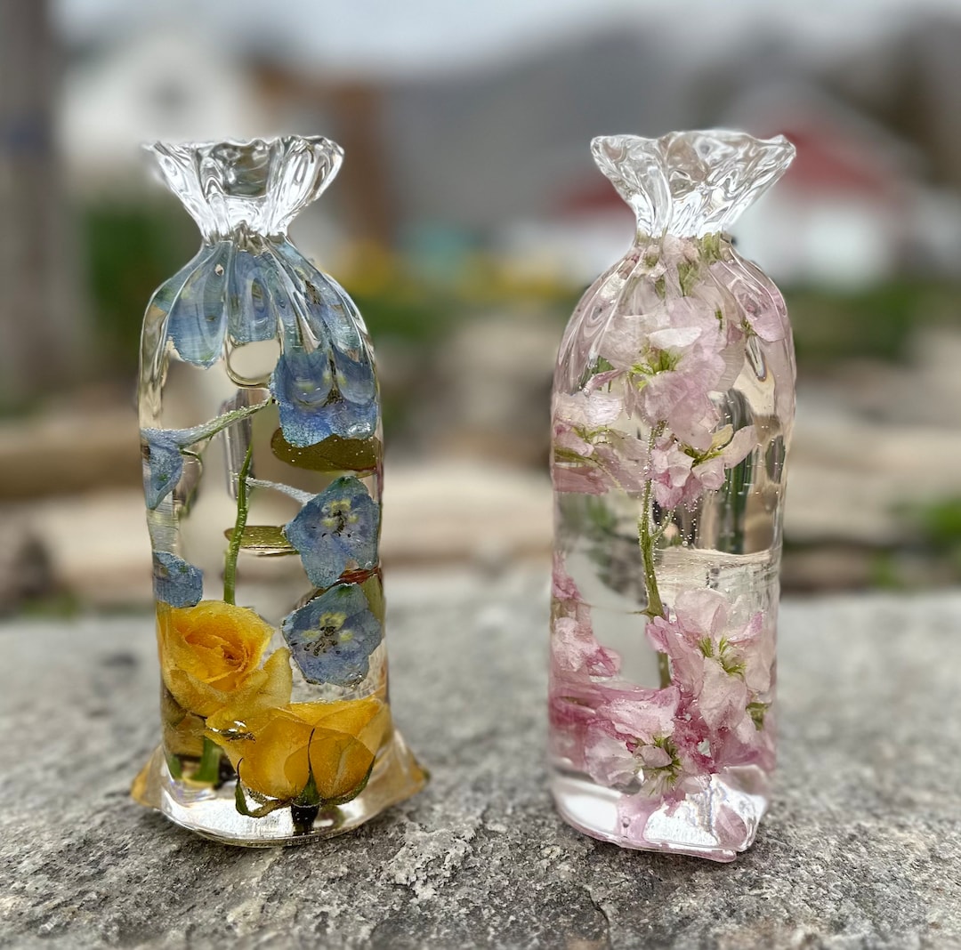 Made to Order Flower/resin Bag Decor Real Flowers Preserved in Resin ...