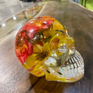 Custom Resin Skulls With Real Flowers. Roses, Carnations, Sunflowers ...