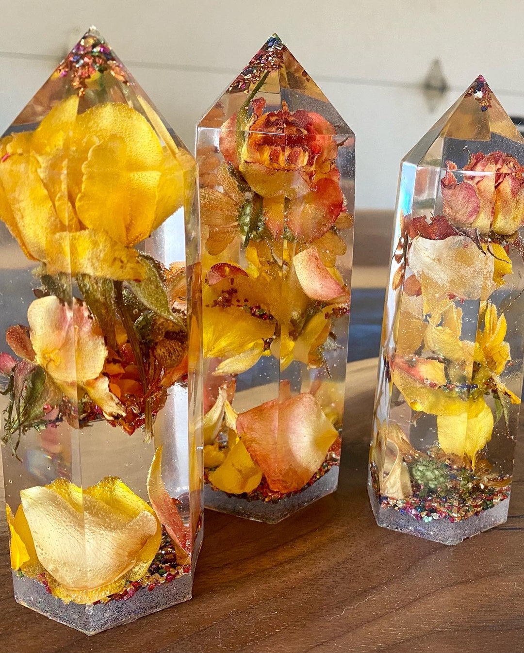 Custom Resin Crystals With Preserved Flowers and - Etsy