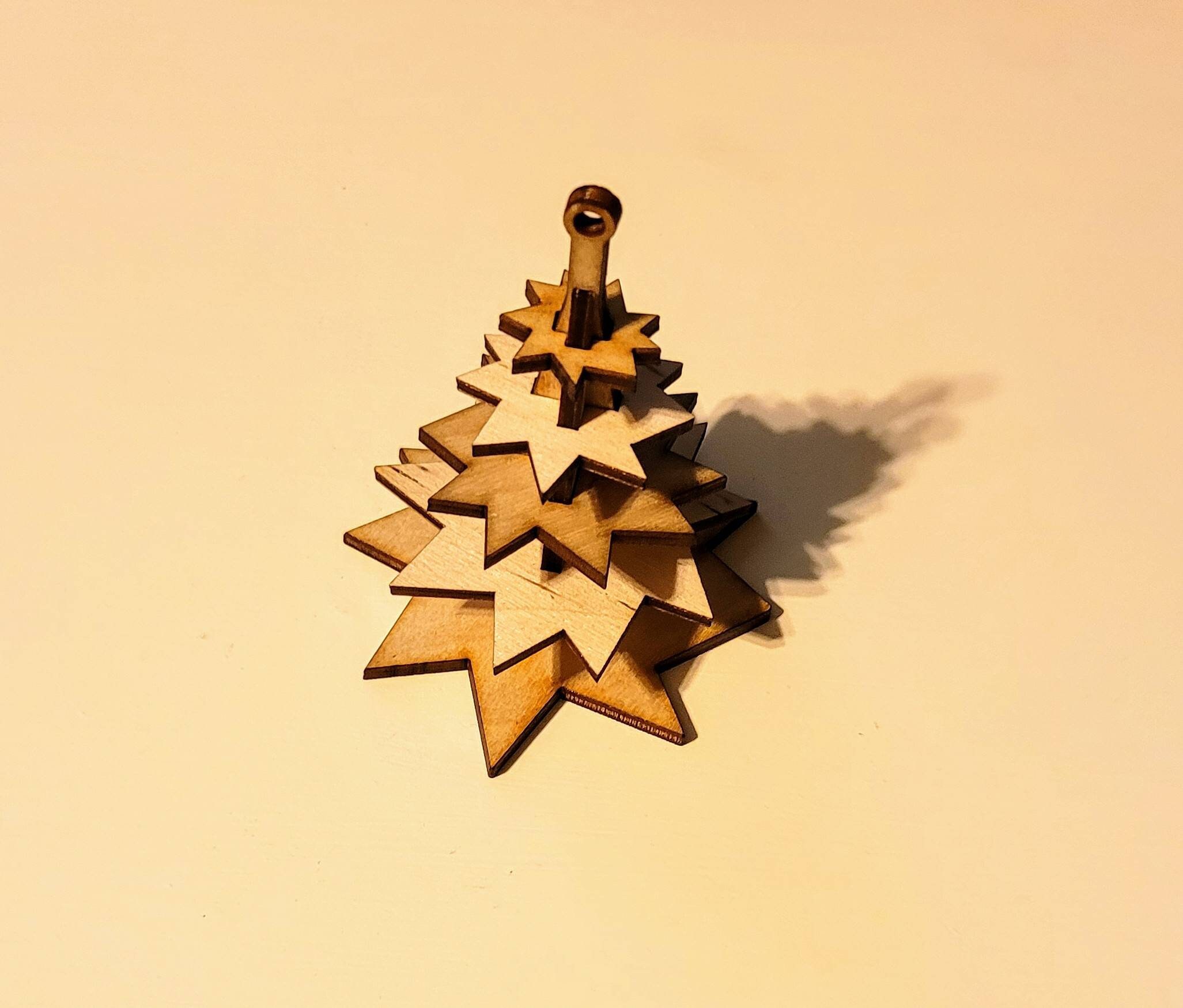 Mini Wooden Christmas Tree Ornament | Etsy