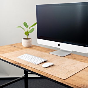 Solid Cork Desk Mat • Smooth Continuous Surface • Custom Sizes Possible ...