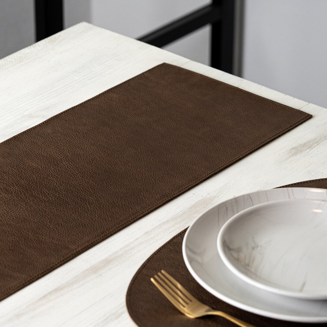 Genuine Leather Table Runner • Waterproof and Robust • Oil Absorbent ...