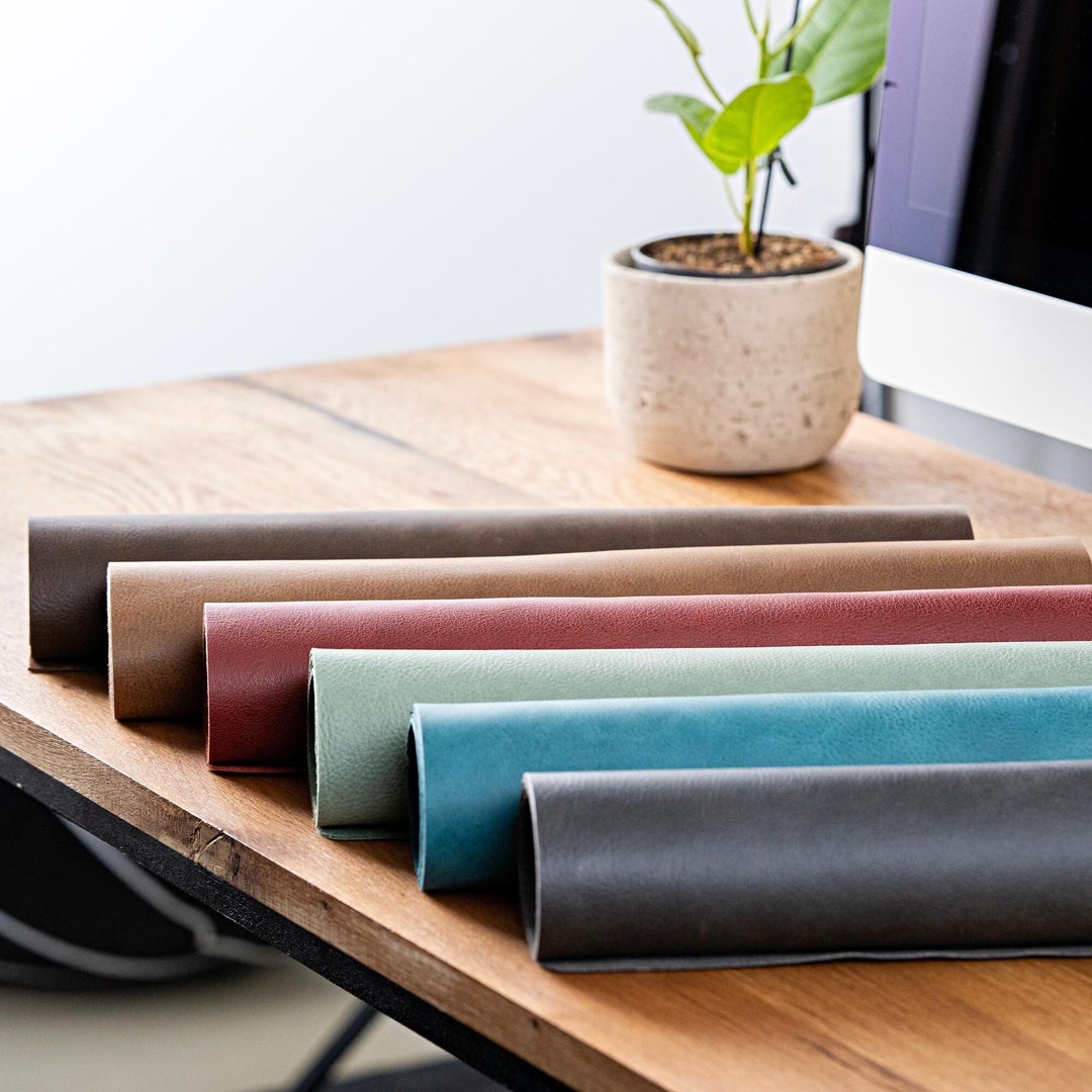 Genuine Italian Leather Desk Mat • Personalized Gift • Custom Sizes ...