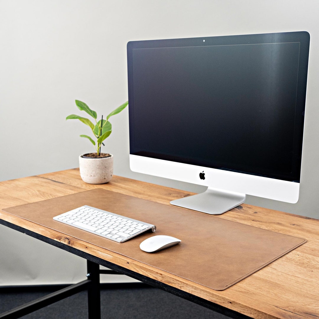 Genuine Italian Leather Desk Mat • Personalized Gift • Custom Sizes ...