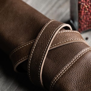 PREMIUM Leather Knife Roll • for 6 Knives • Personalized Gift • Fits ...
