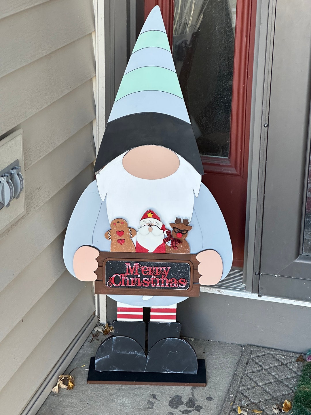 Standing Gnome With Base. This Product Comes Unpainted and is a DIY Kit ...