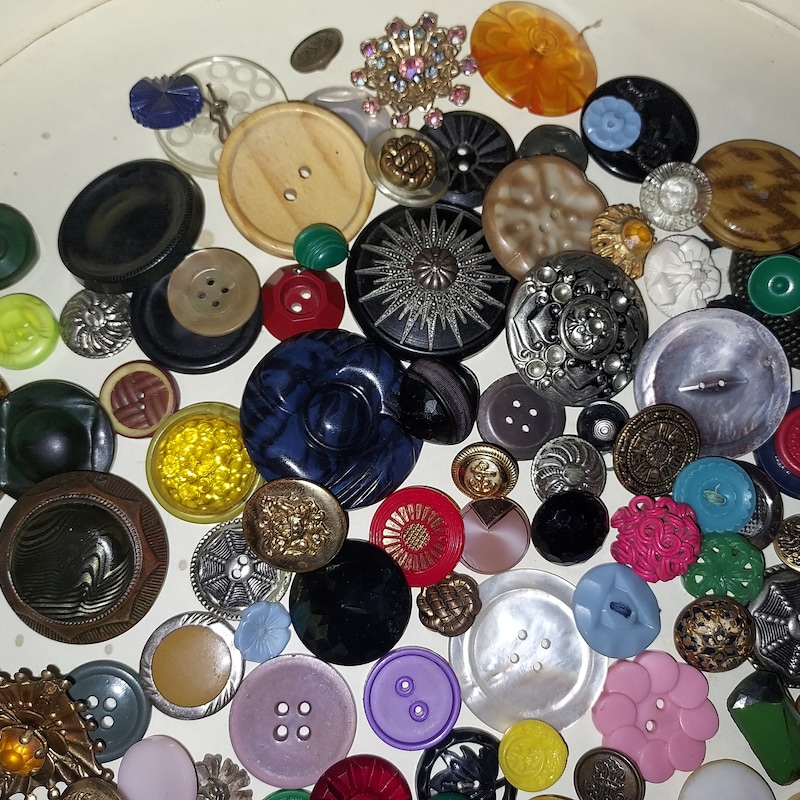 Antique Glass Buttons - Etsy