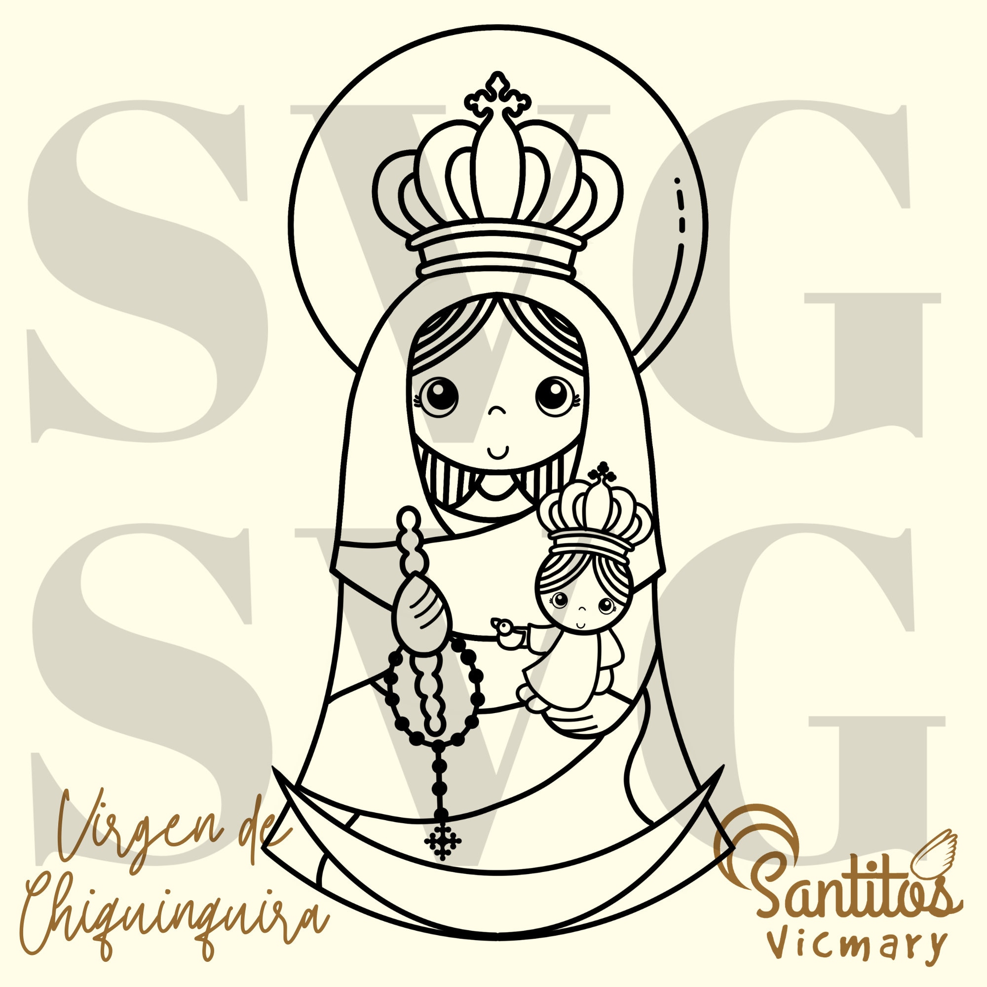 Virgin of Chiquinquirá Illustration Timeless Beauty in SVG and PNG ...