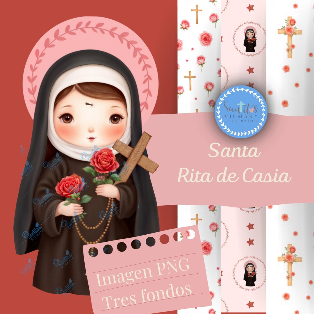 Saint Rita of Cascia Download PNG Catholic Printable Art Illustration ...