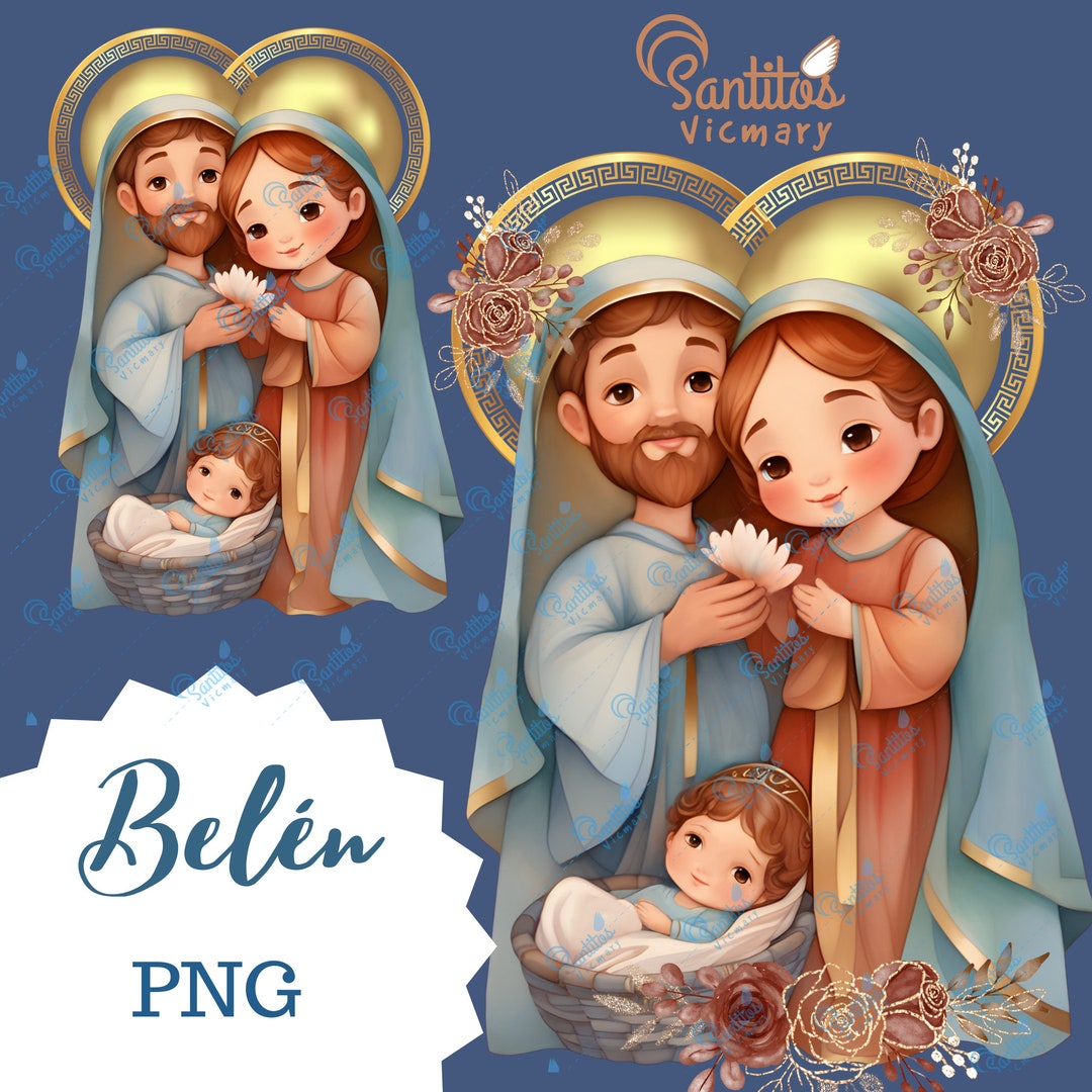 Christmas Nativity Clipart Set - Mary, Joseph, and Baby Jesus, Nativity ...
