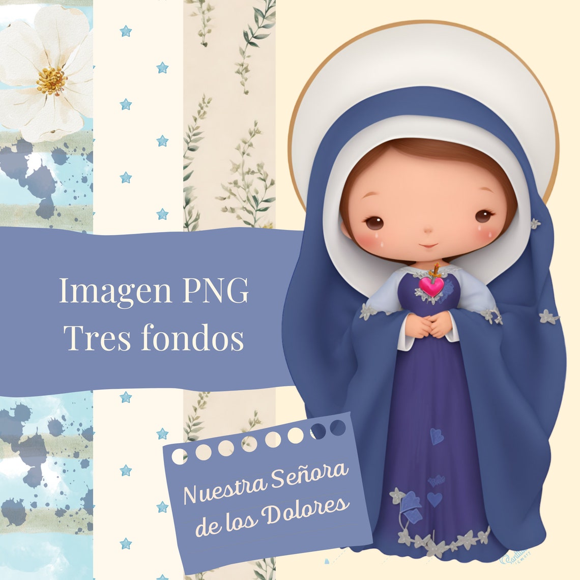 Our Lady of Sorrows Digital Illustration & Clipart for - Etsy