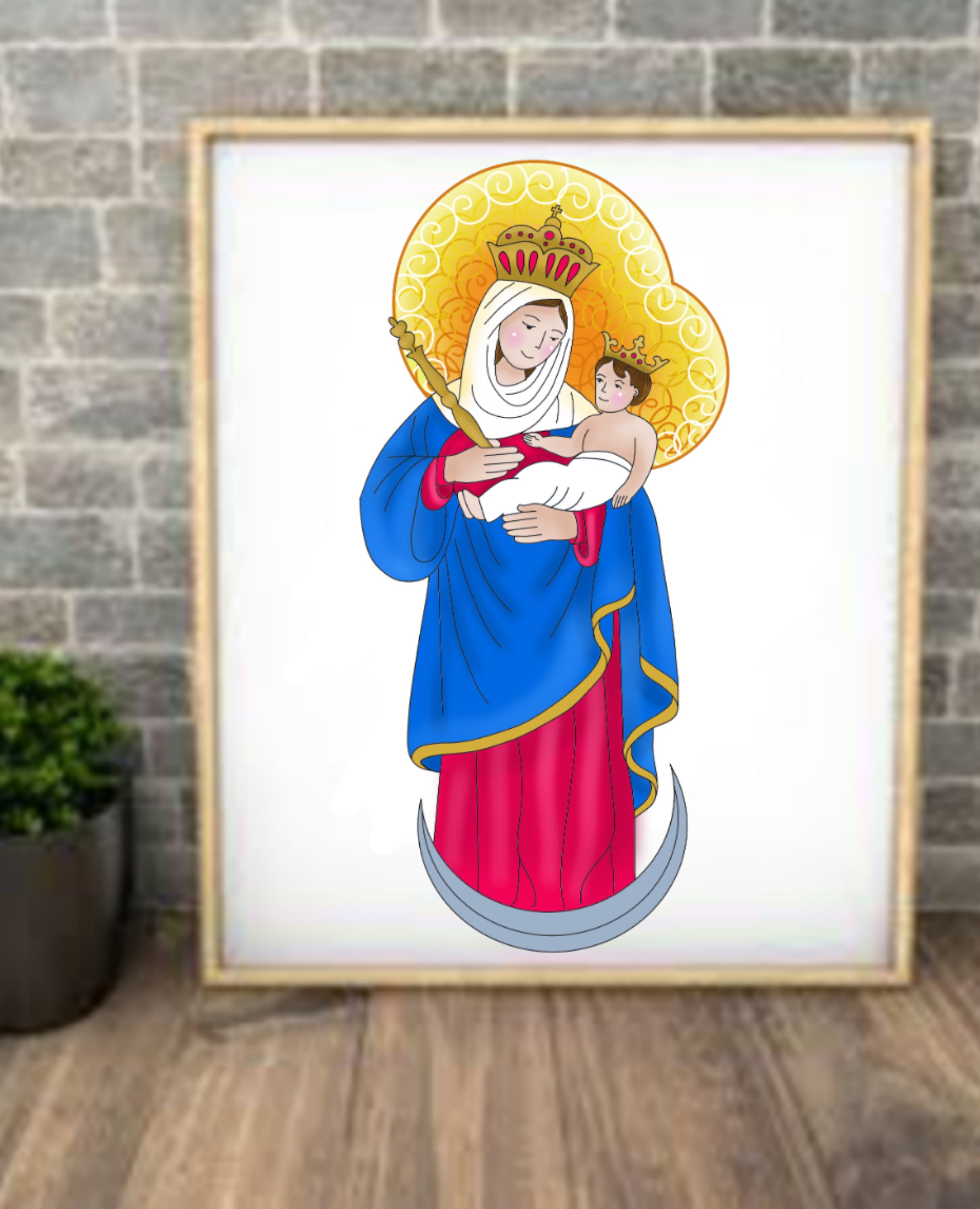 Virgin of Chiquinquirá/ Digital Download/ Drawing of the Virgin of ...