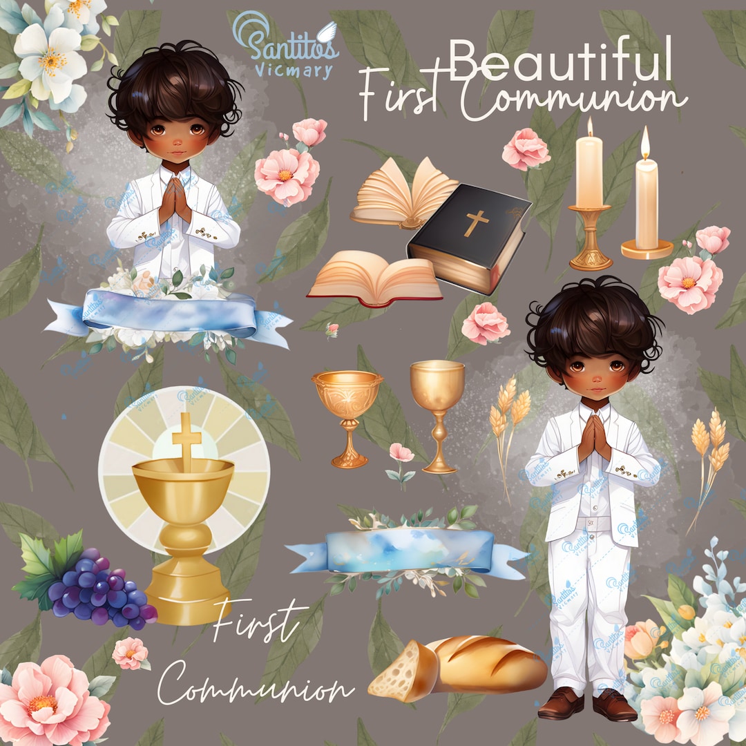 First Communion Boy Clipart / Charm and Joy in Every Detail - Etsy