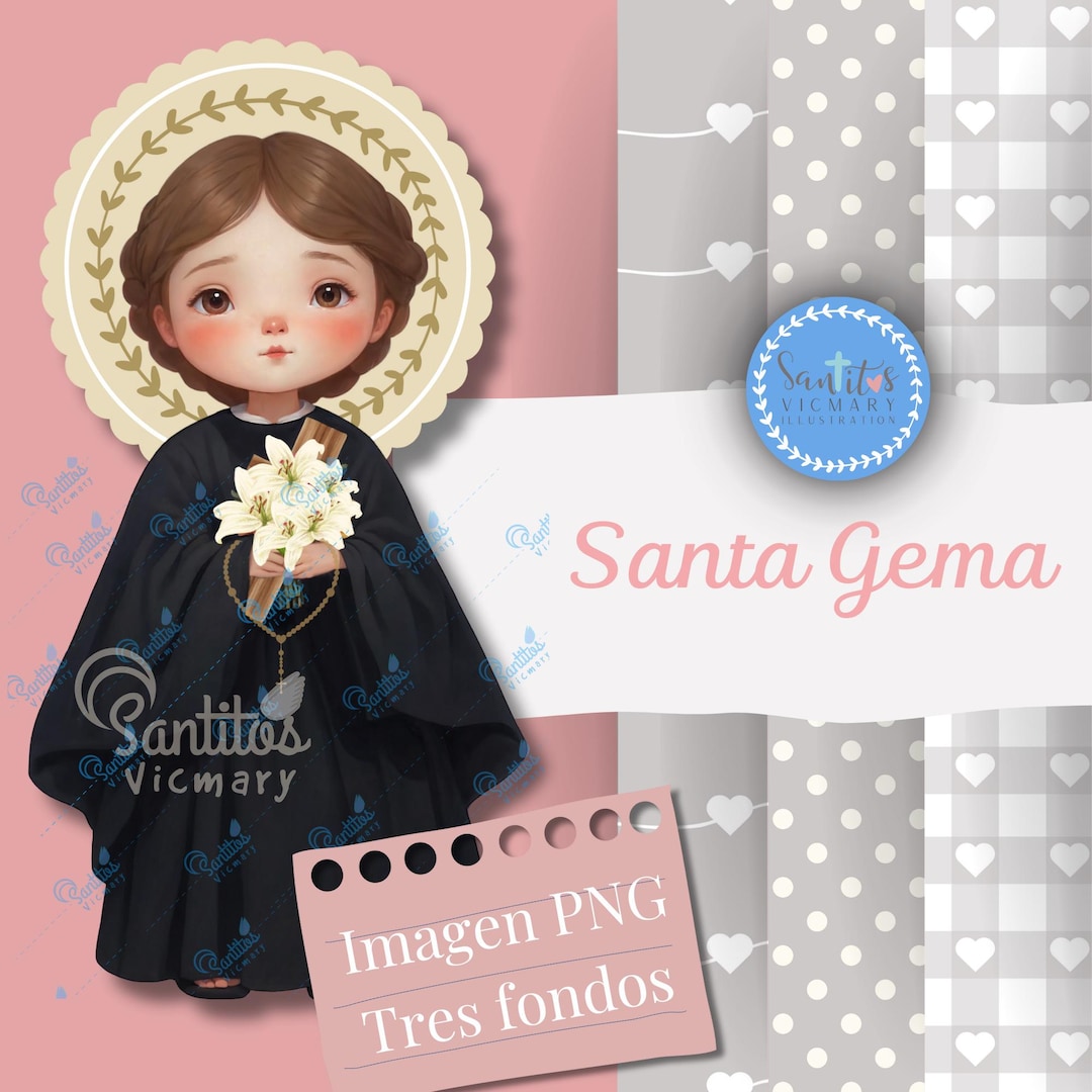 Saint Gemma Galgani Watercolor PNG | Santa Gema Digital Illustration ...