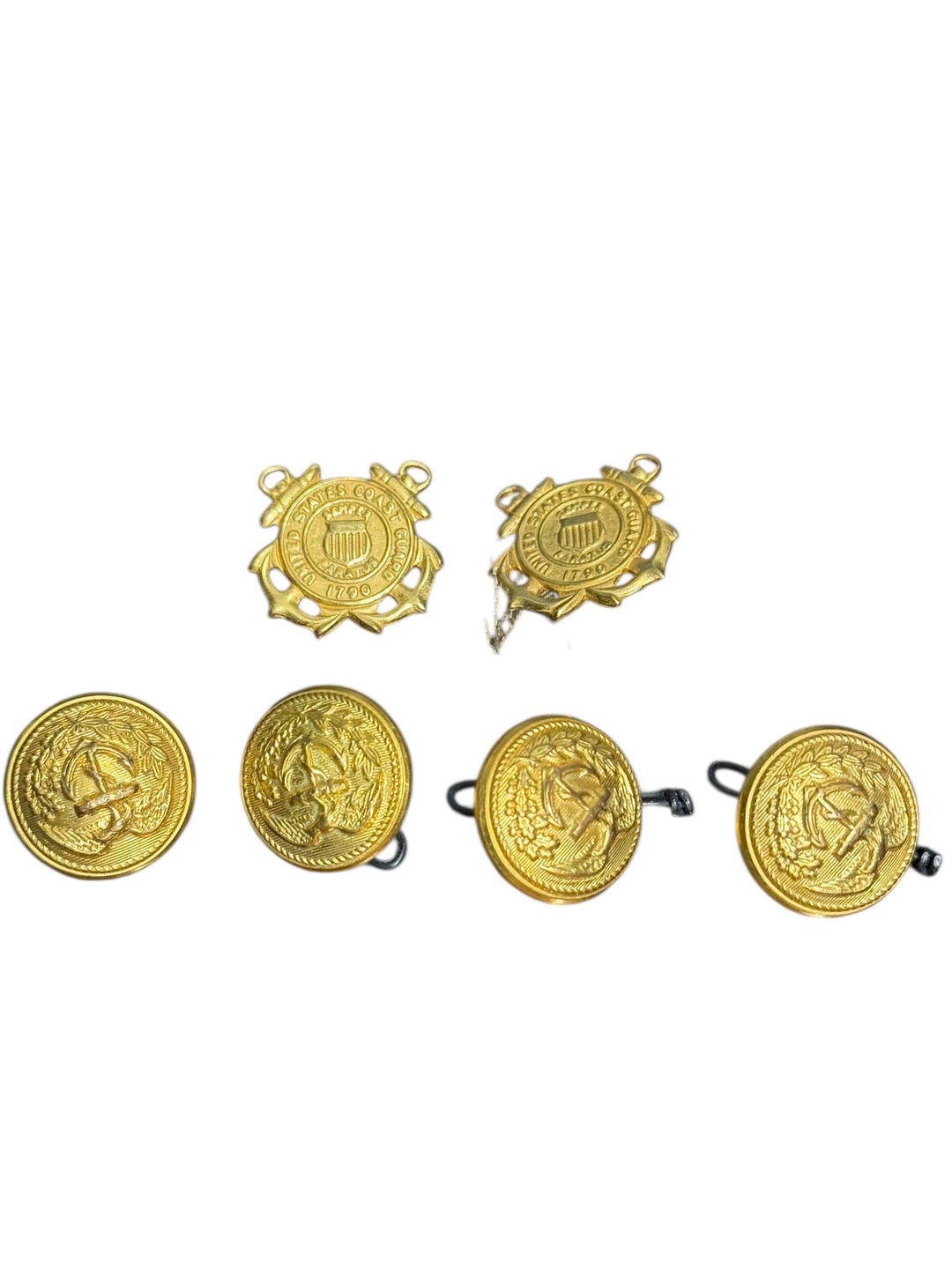 Vintage U.S. Coast Guard Buttons & Insignia Lot | WWII Era Brass ...