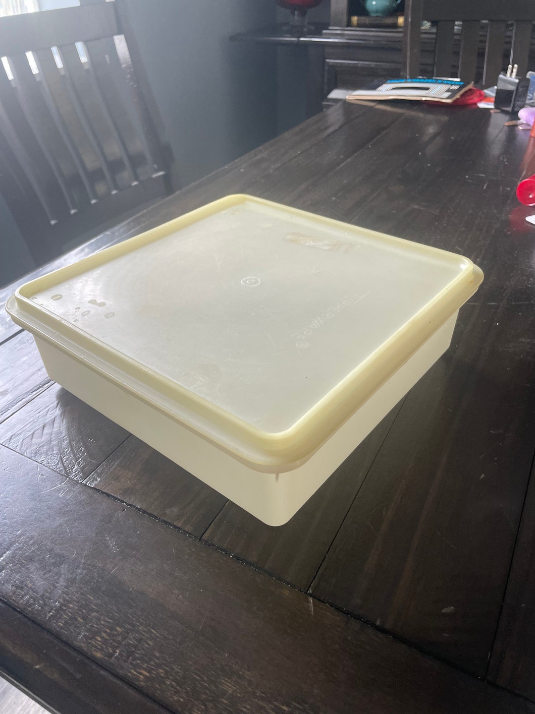Vintage Tupperware Container 9 Inch X 9 Inch Translucent Vintage ...