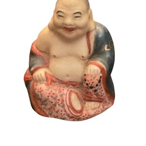 Antique Chinese Porcelain Miniature Happy Buddha Statue Knick Knack ...
