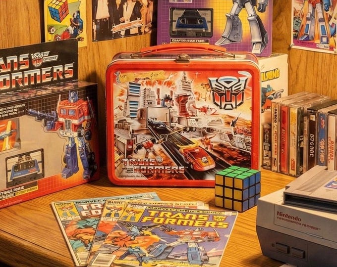 Vintage 1986 Transformers Metal Lunchbox With Thermos – Aladdin – G1 ...