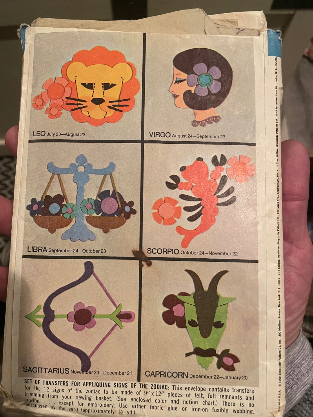 Simplicity Sewing Pattern Zodiac Signs Pattern 8431 - Etsy