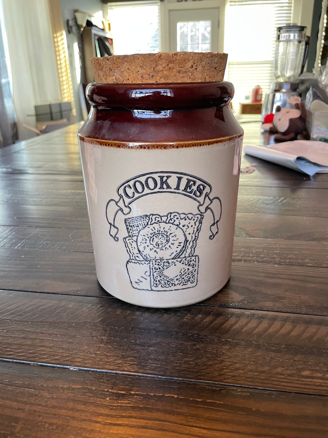 Vintage Parsons Cookie Jar Stoneware Two Toned - Etsy