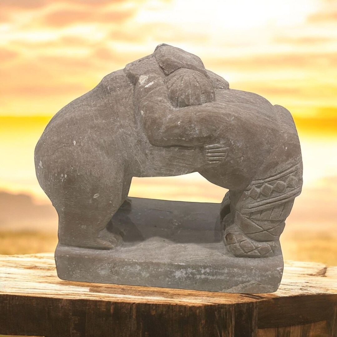 Hand-carved Inuit Sculpture Bear Hug Eskimo Art 3.5 X 4.5 Stone Carving ...