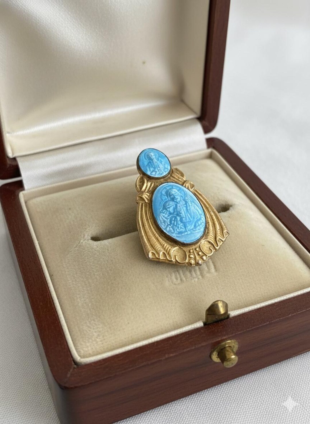 Vintage First Holy Communion Stick Pin – Blue Enamel Catholic Souvenir ...