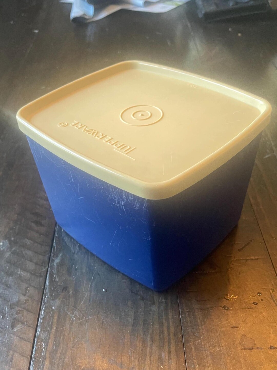 Tupperware Blue Square Bowl With Lid 4.75x5.25x3.75 in Tall 312-10 ...