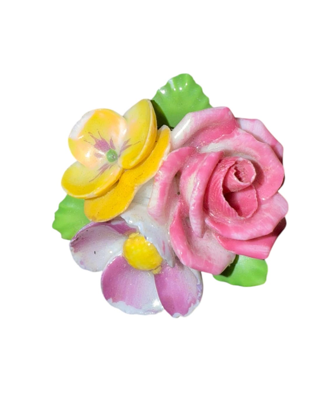 Vintage Capodimonte Porcelain Floral Brooch – Made in Italy, Hand ...