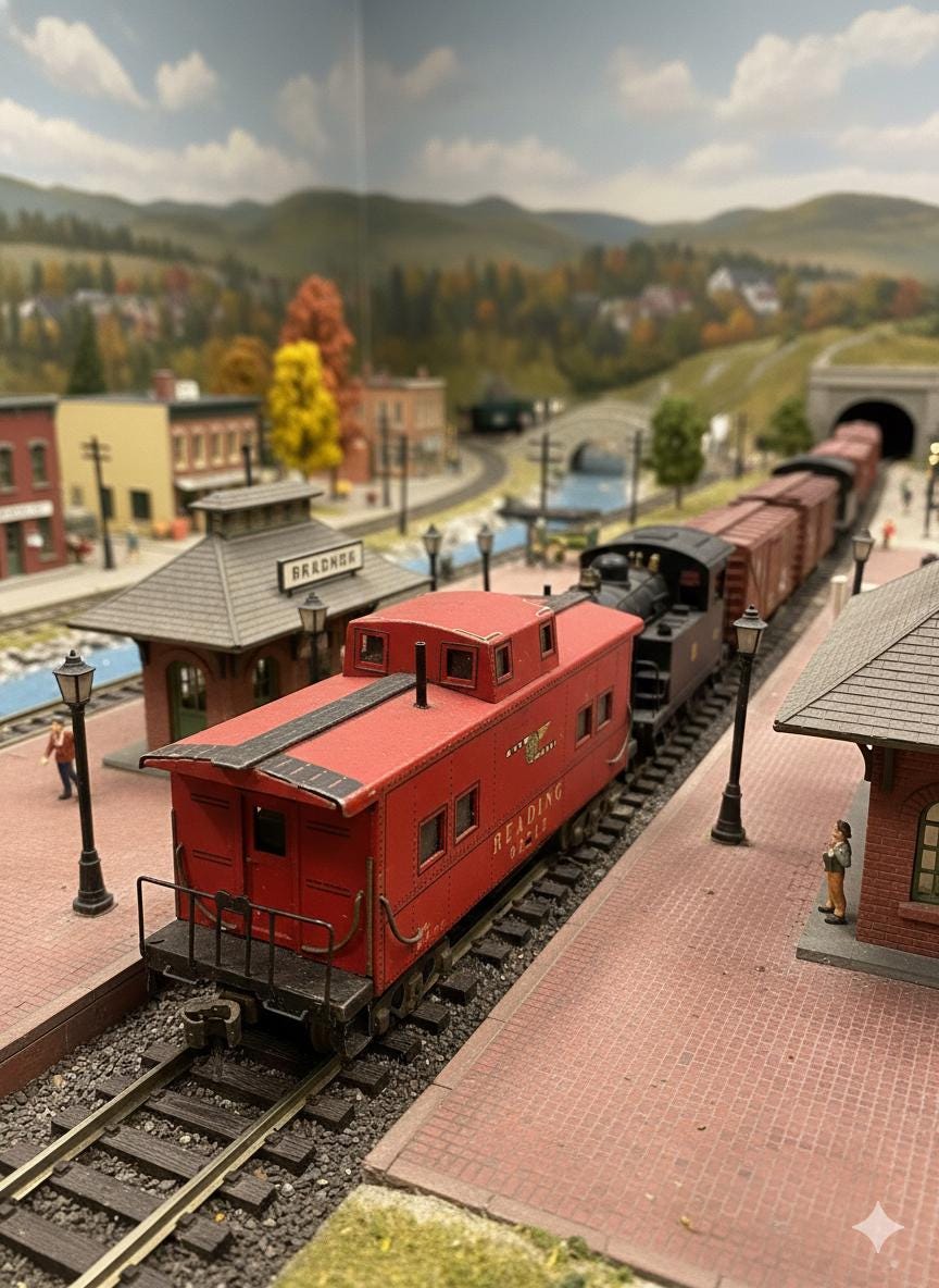 Vintage Marx Reading Railroad Tinplate Caboose No. 9212 – O Gauge Pre ...