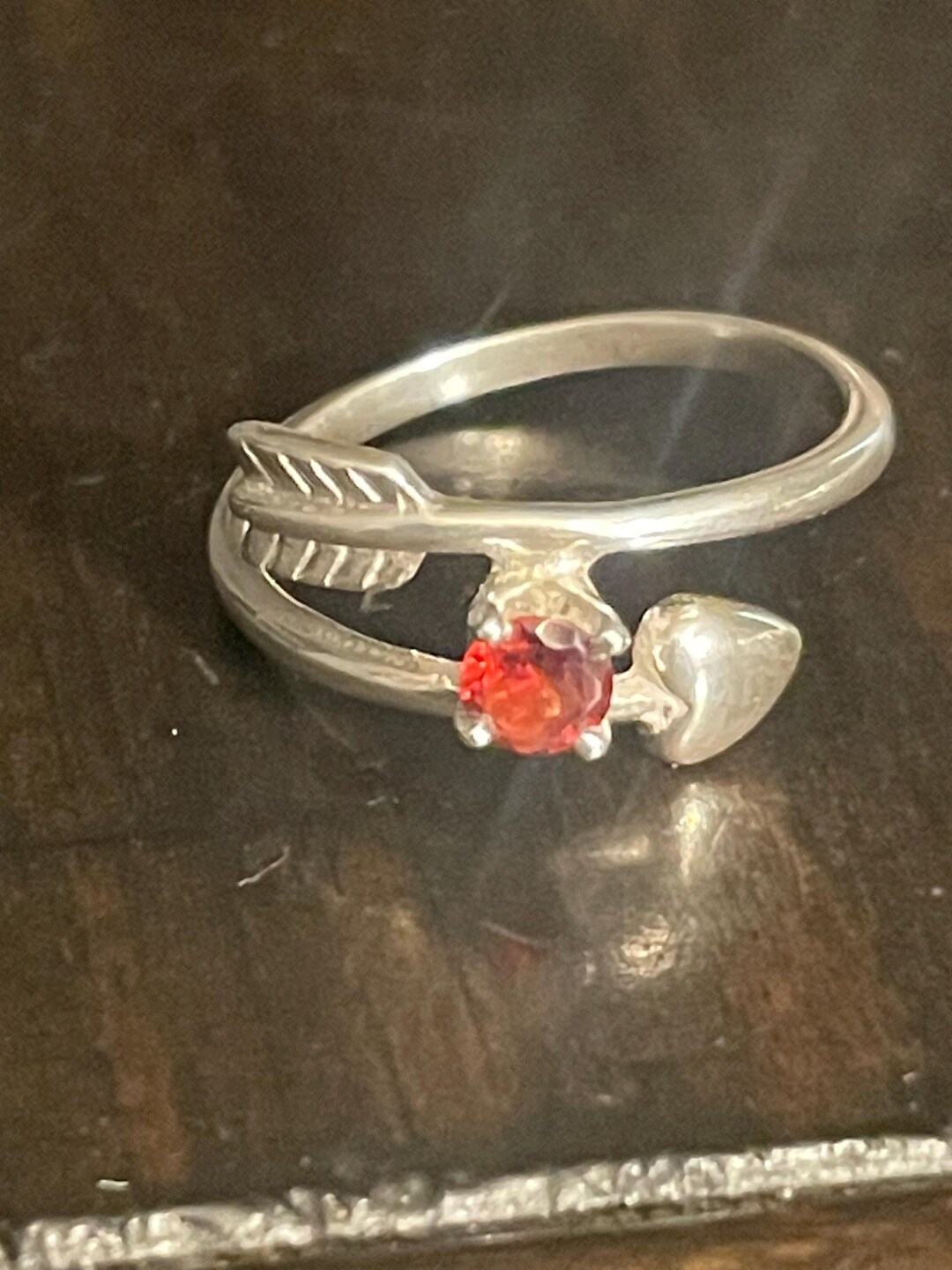 Avon Sterling Silver .925 and Garnet Bypass Vintage Ring Size 6.75 Gift ...