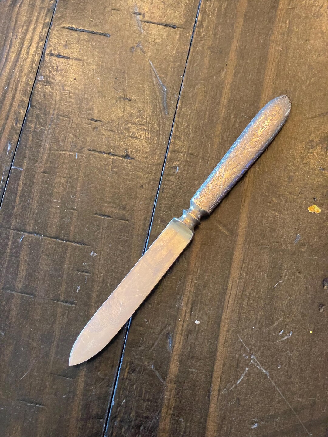 Antique Reed & Barton 1887 ARABESQUE Solid Indented Blunt Dinner Knife ...