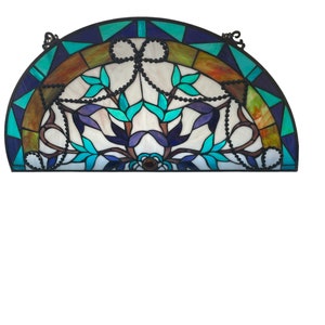 Hand Made Stained Glass Half Arch Window - Etsy