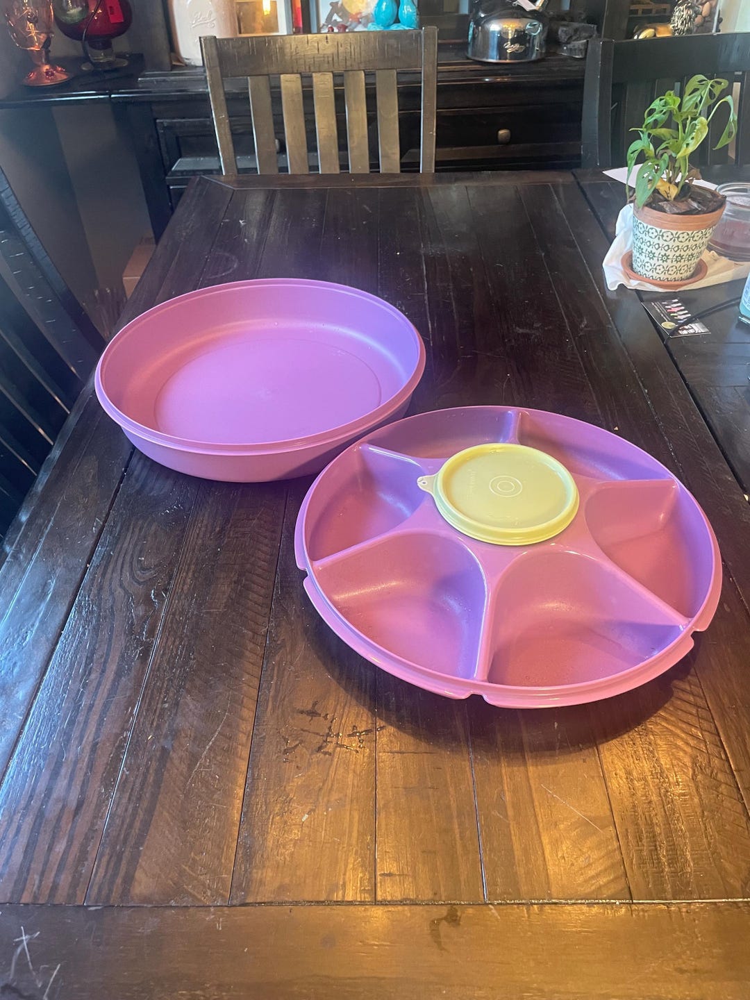 TUPPERWARE Divided Purple Section Veggie Antipasto Chips Dip Serving ...