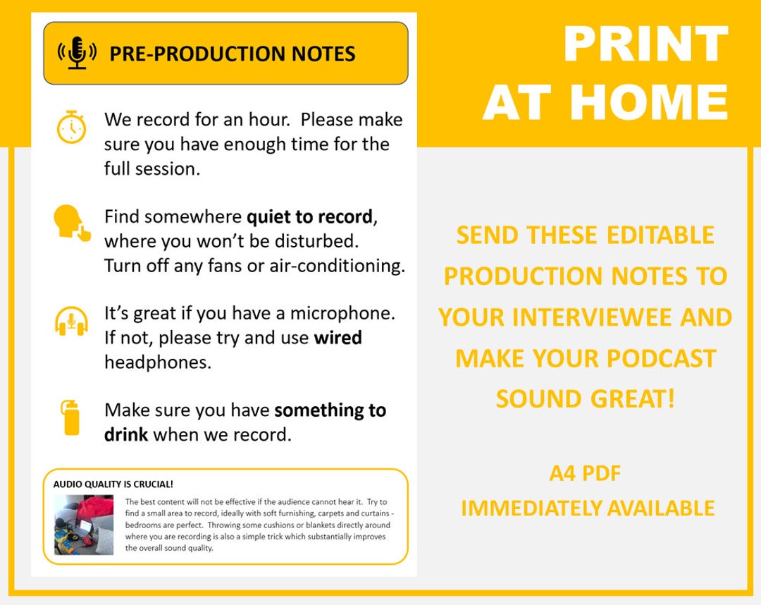 Podcast Pre-production, Podcast Proforma, Podcast Planning, Podcast ...