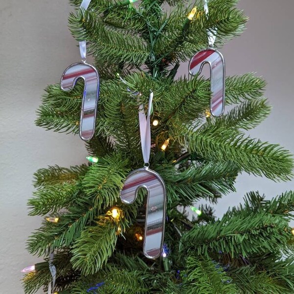 Glass Candy Cane Ornament - Etsy