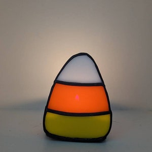 Candy Corn Stained Glass Tealight Candle Holder - Etsy