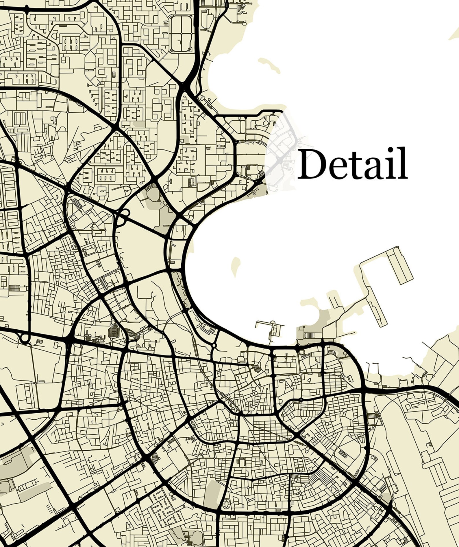 Doha Map Print Doha Plan City Map Doha Doha Street Map | Etsy