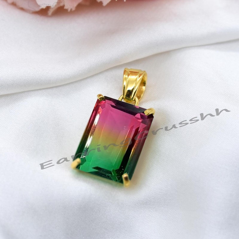 Watermelon Tourmaline Pendant - Etsy