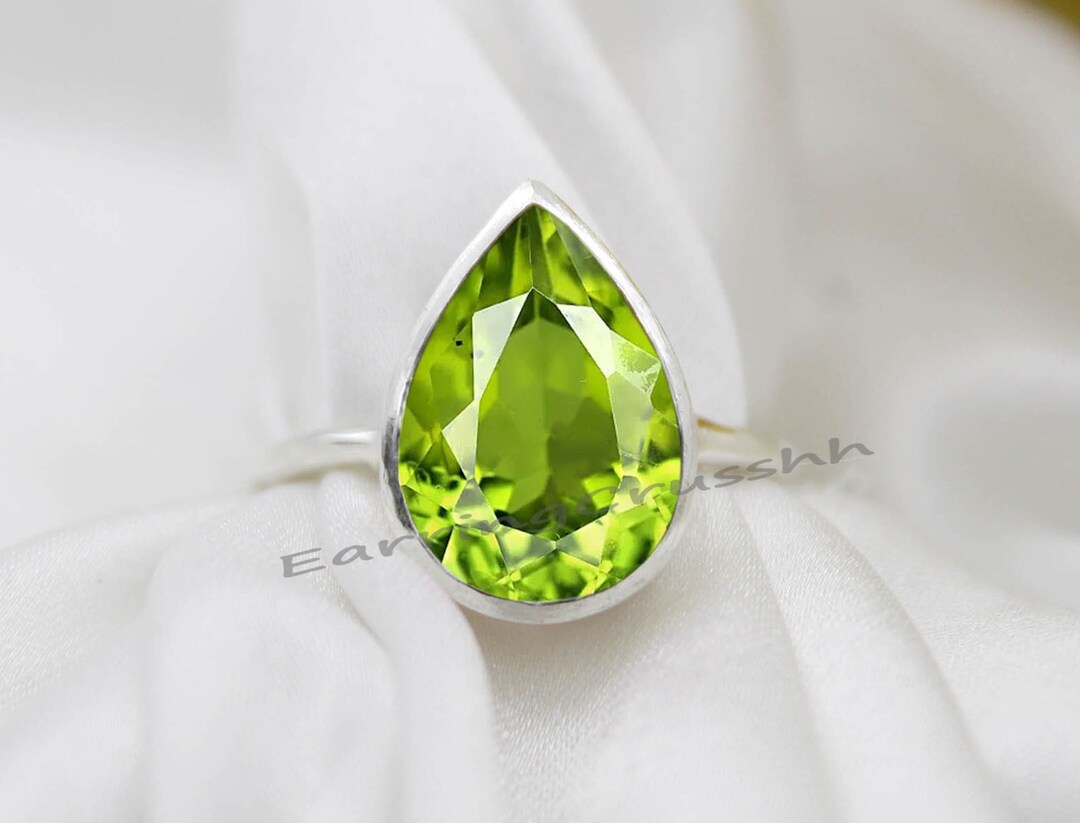 Women Peridot Ring, Peridot Ring, August Birthstone Gift, Cocktail Ring ...
