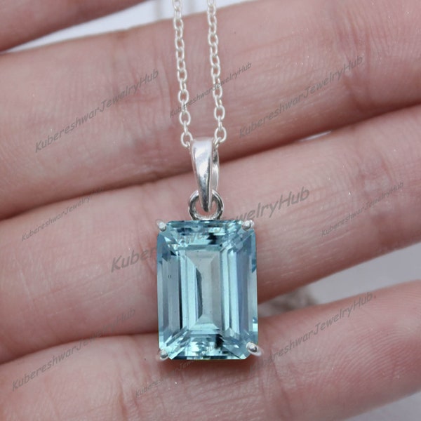 Aquamarine Pendant - Etsy