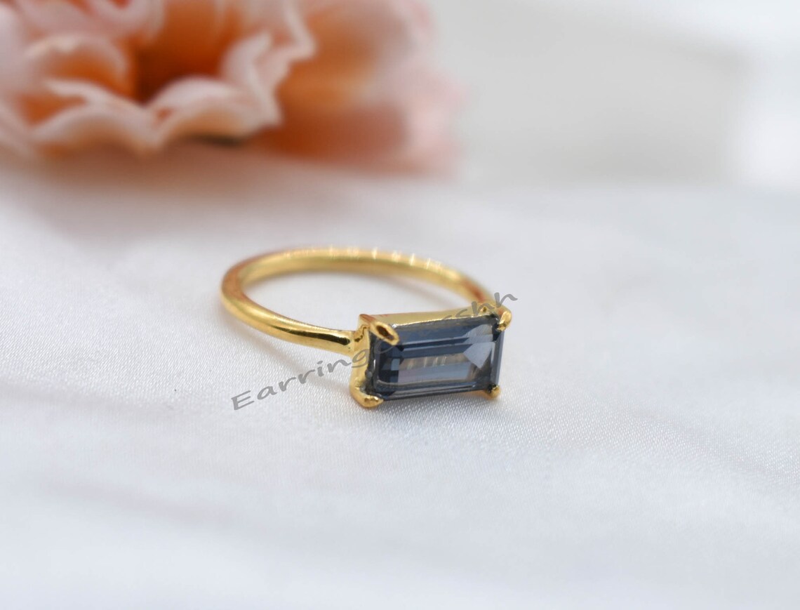 Grey Spinel Ring Women Spinel Ring Solitaire Engagement - Etsy