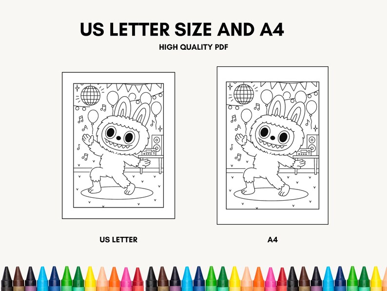 Labubu Coloring Pages Adult Printable Cute Labubu-inspired Digital Art ...
