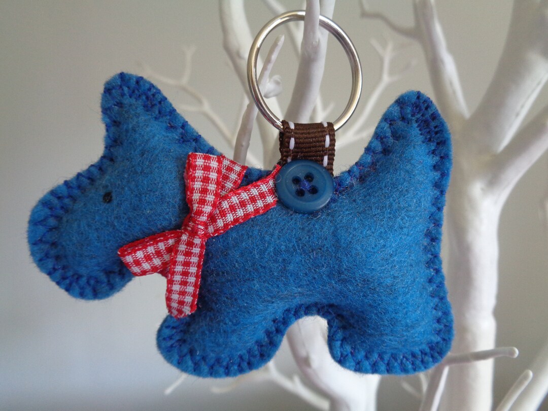Felt Scotty Dog Keyring - Handmade in Kent. - Etsy UK