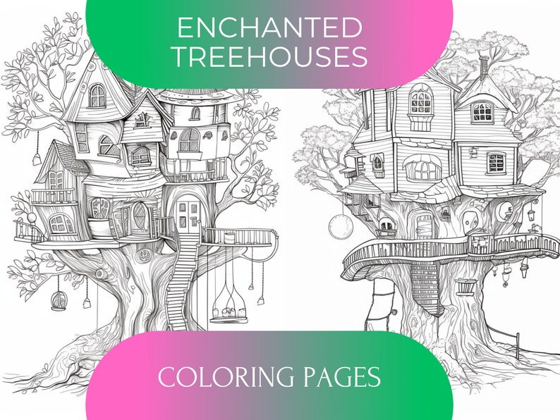 100 Enchanted Treehouse Coloring Pages Tree House Enchanted Treehouse ...