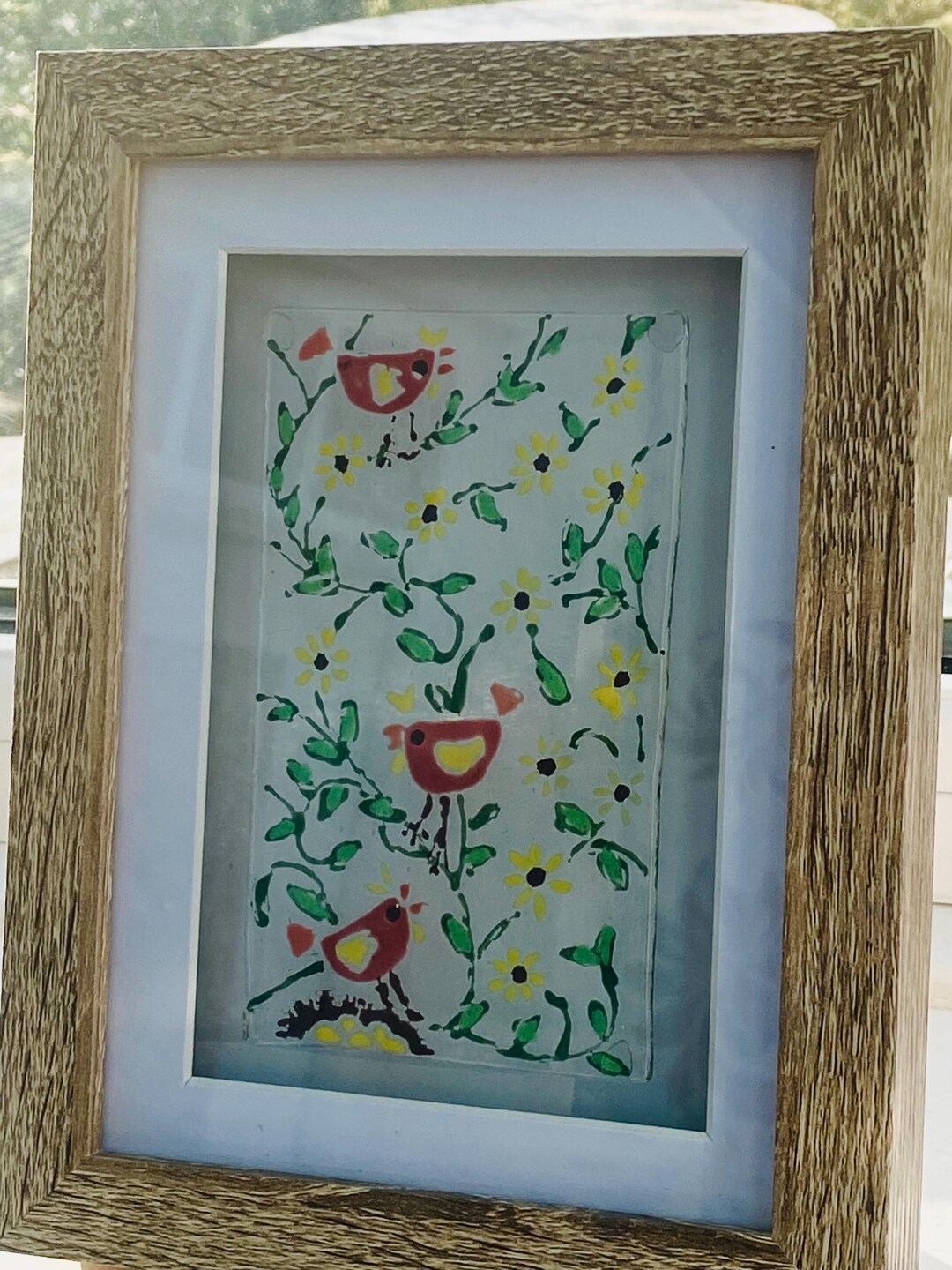 Fused Glass Mounted Chicken Family in Frame - Etsy