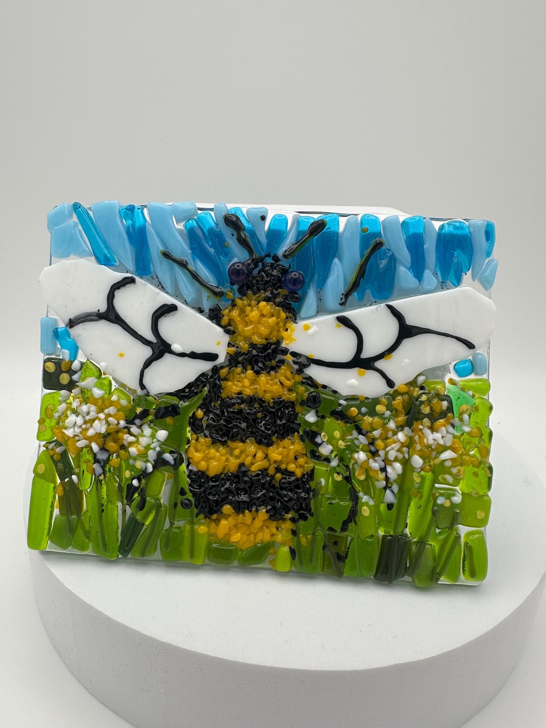 Fused Glass Mosaic Bee Panel - Etsy