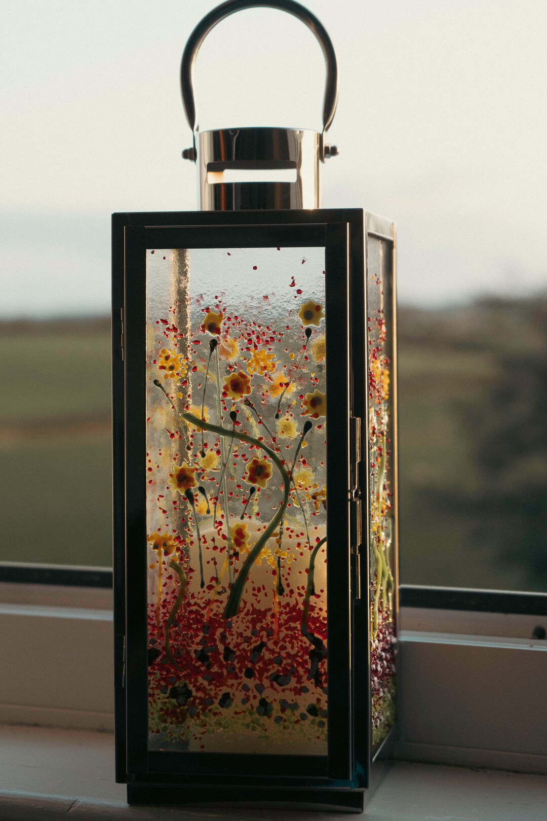 Fused Glass Lantern/ Flower Glass Lantern/ Glass Lantern/ Home Gift - Etsy