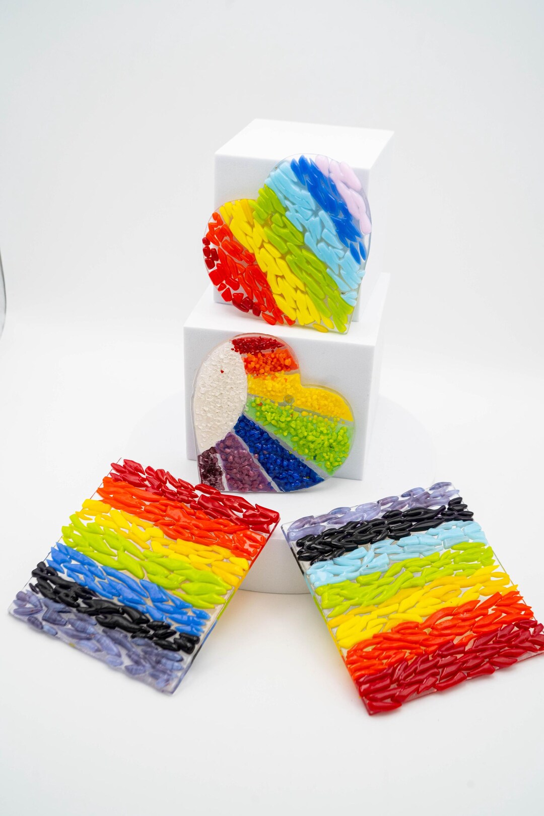 Fused Glass Pride Collection / Pride Coasters/ Rainbow Coasters ...