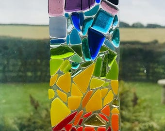 Fused Glass Suncatcher, Hanging Basket in 3 Different Colour Options ...